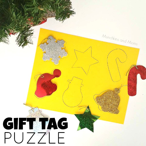DIY gift tag puzzle for a quick and simple preschool game – Munchkins ...