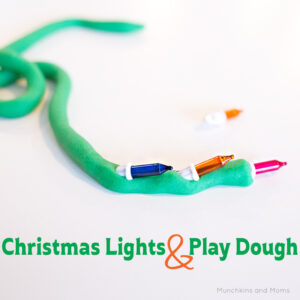 Christmas Lights and Play Dough Fine Motor Activity – Munchkins and Moms